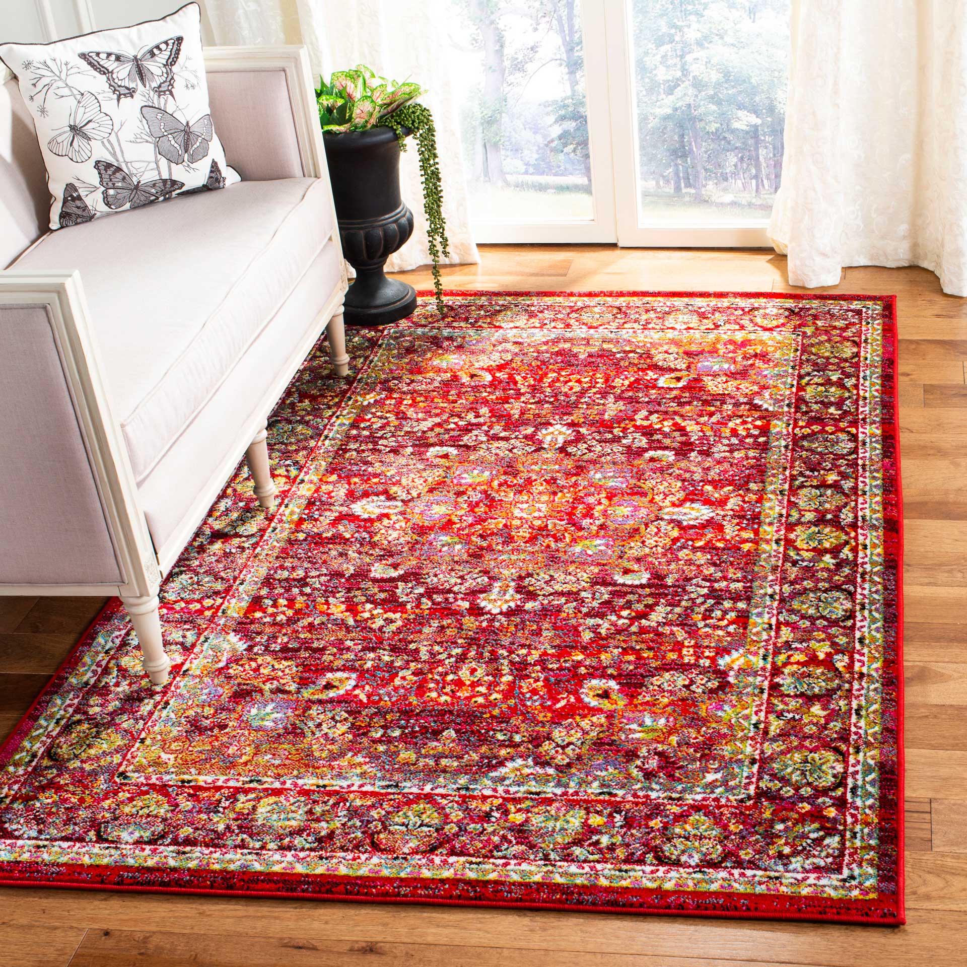 Cherokee Red/Red Area Rug - Froy.com