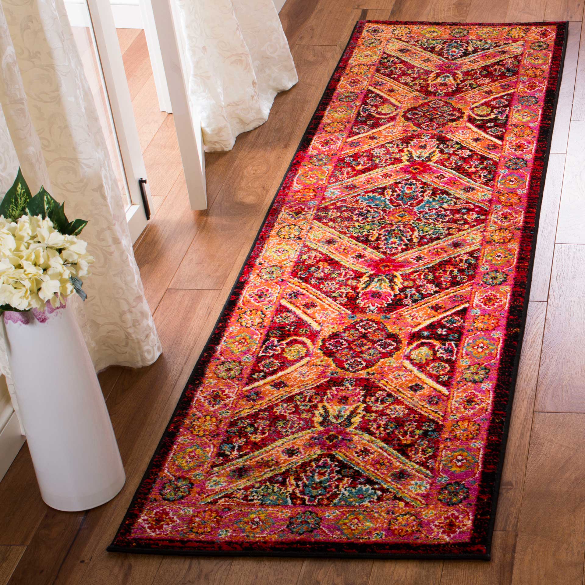 Cherokee Black/Light Orange Runner Rug - Froy.com