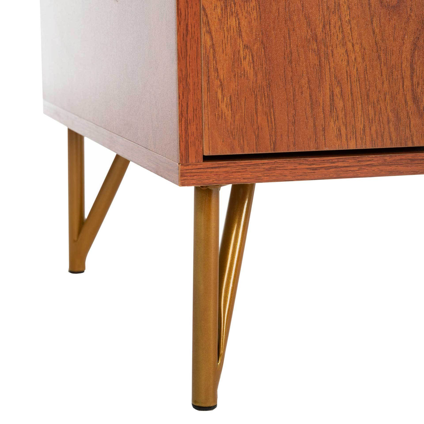 Pierce 2 Door Modular TV Unit Natural/Gold - Froy.com