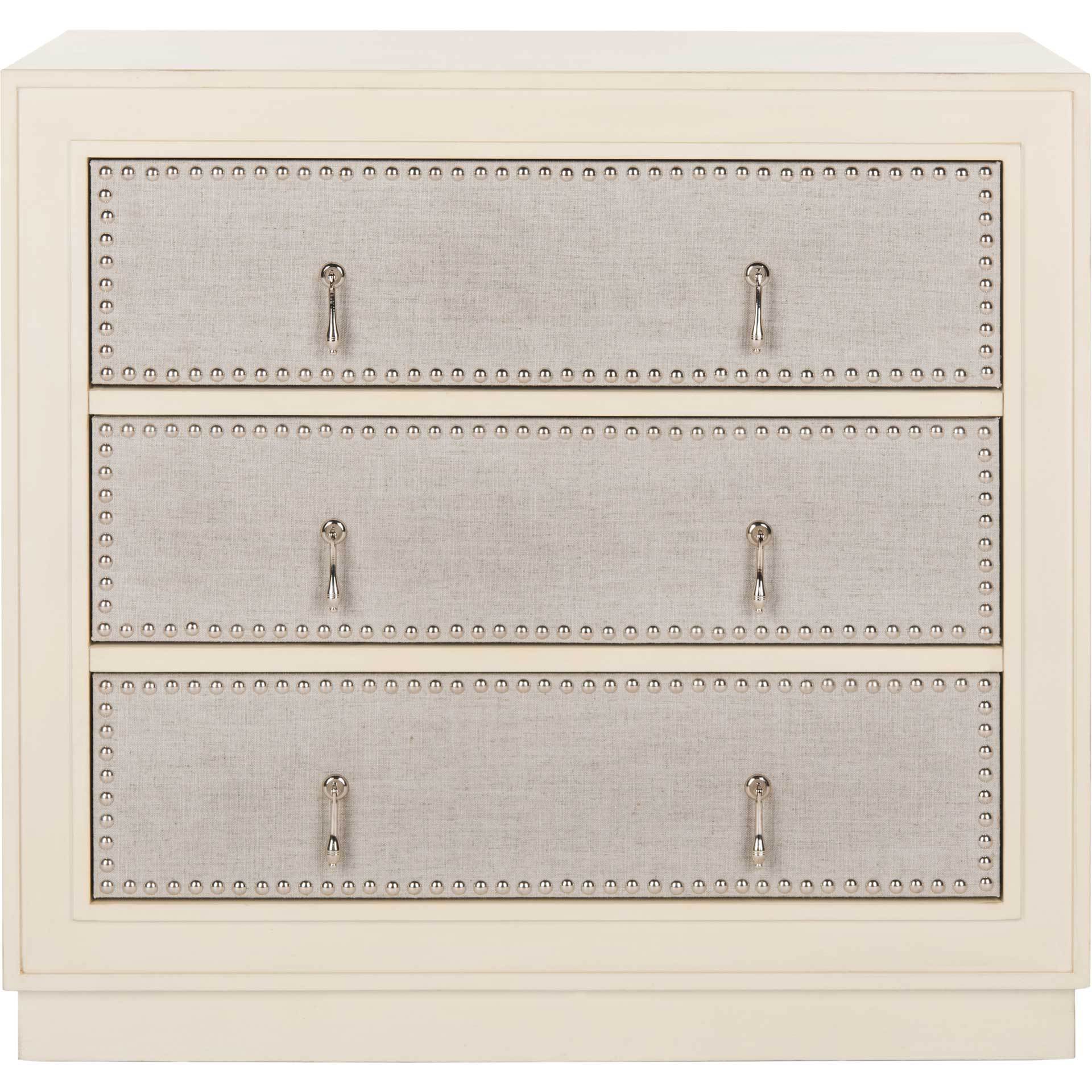 Lawson 3 Drawer Chest Antique Beige/Light Gray/Nickel - Froy.com