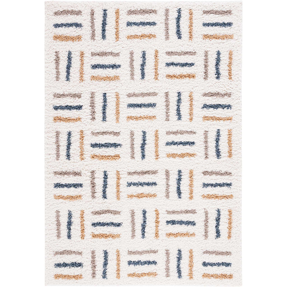 Calico Shag 112 Area Rug Ivory/Gold - Froy.com