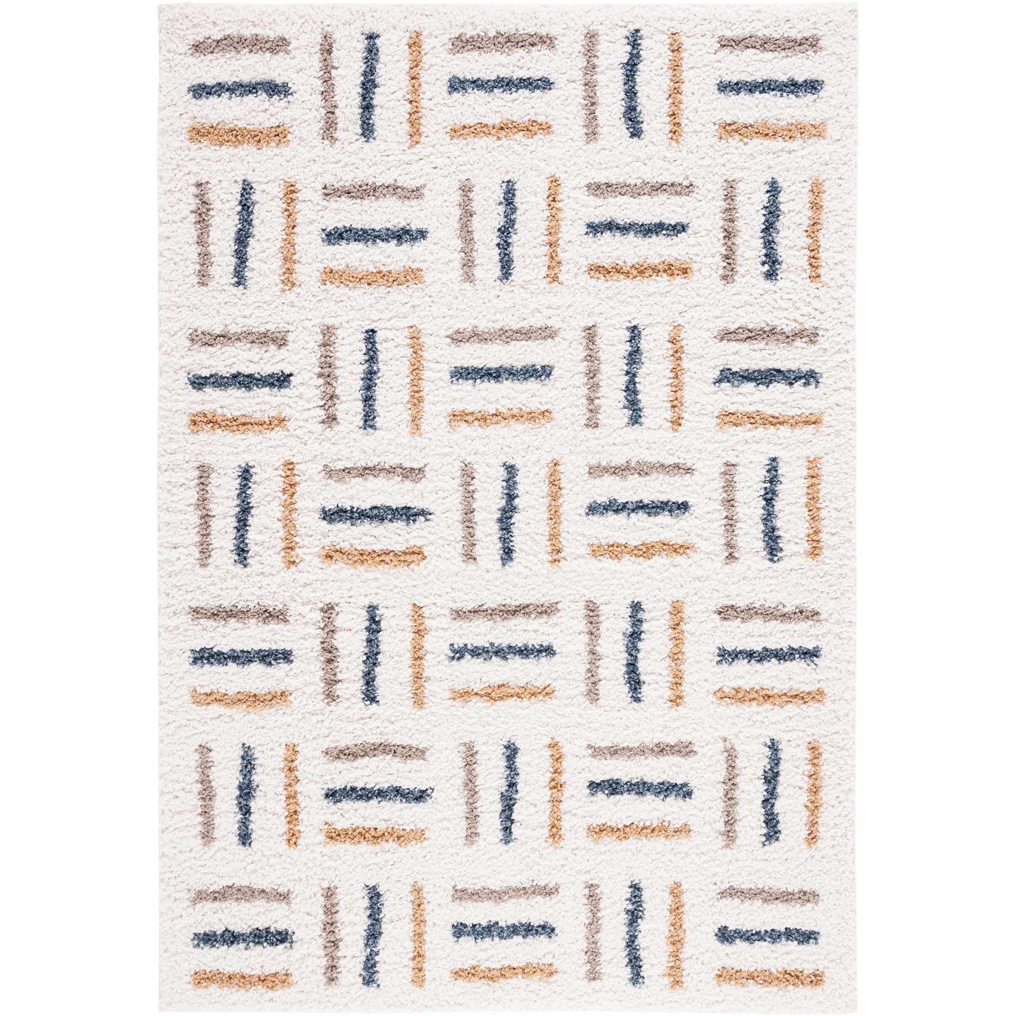 Calico Shag 112 Area Rug Ivory/Gold - Froy.com