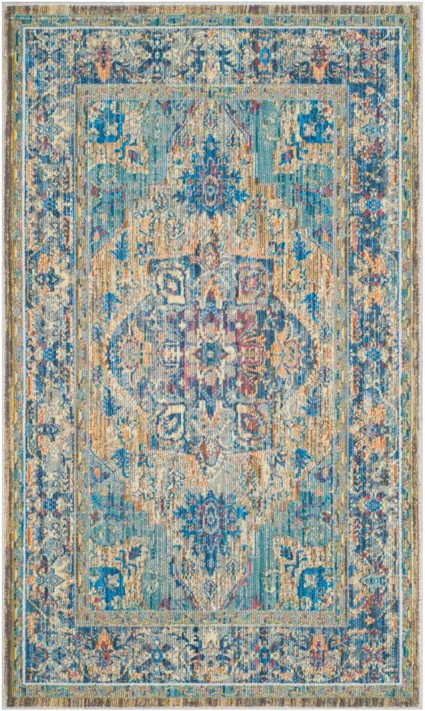 Claremont Blue/Gold Area Rug - Froy.com