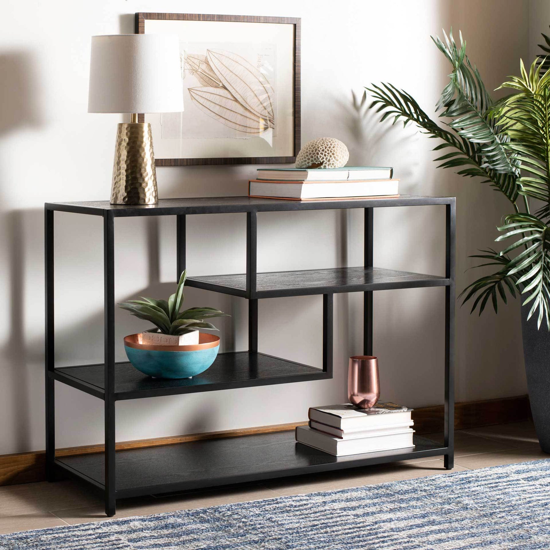 Reed Geometric Console Table Black/Black - Froy.com