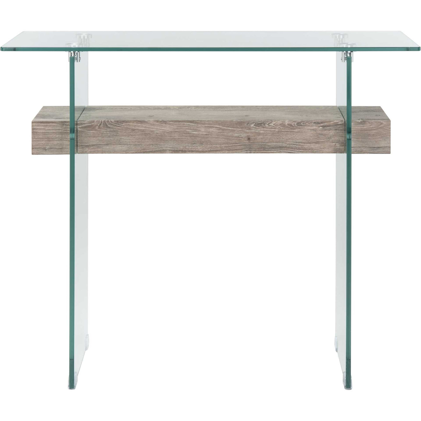 Karis Console Table Glass/Gray Oak - Froy.com