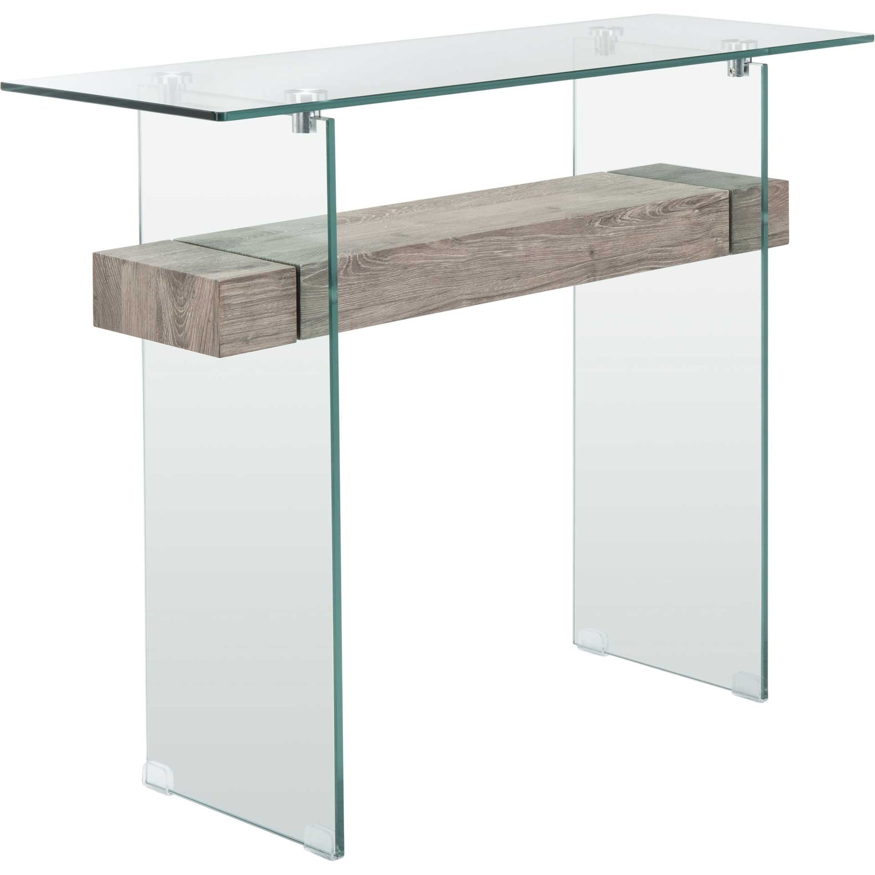 Karis Console Table Glass/Gray Oak - Froy.com