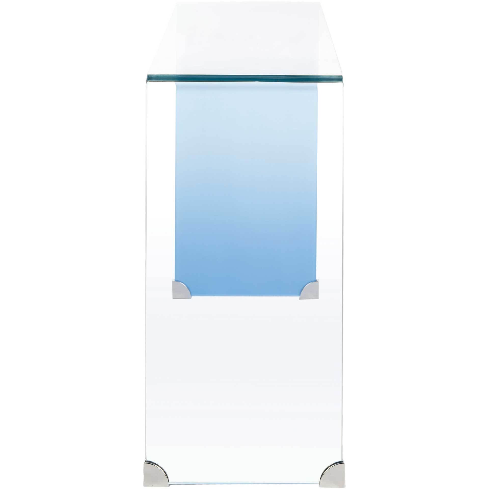 Cristopher Ombre Glass Console Table Clear/Blue - Froy.com