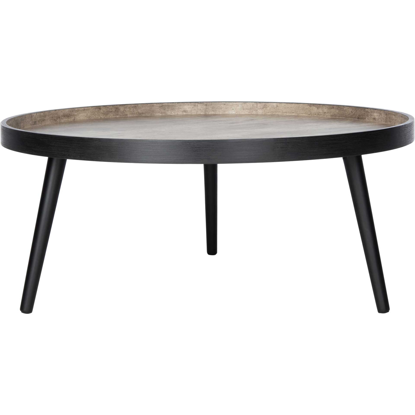 Freya Round Tray Top Coffee Table Light Gray/Black - Froy.com