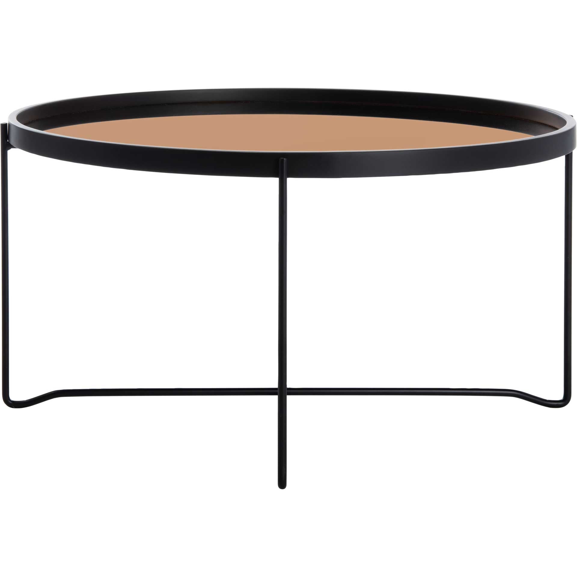 Rubicon Round Tray Top Coffee Table Rose Gold/Black - Froy.com