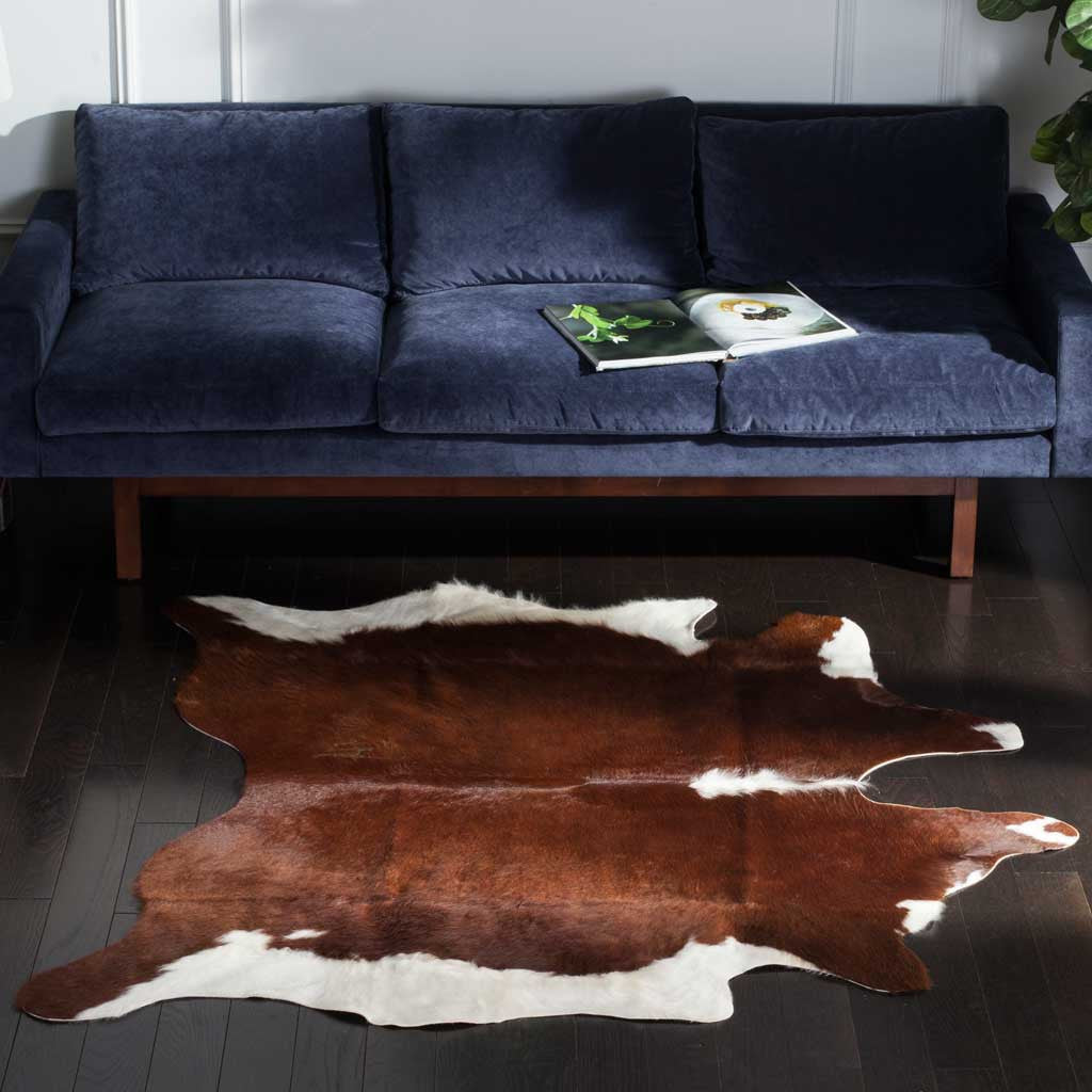 Cowhide Brown/White Area Rug - Froy.com