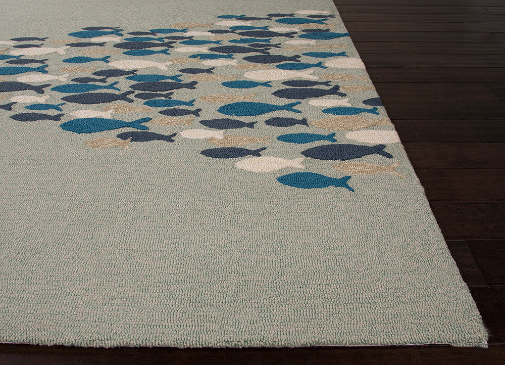 Coastal Lagoon Go Fish Cameo Green/Orion Blue Area Rug - Froy.com