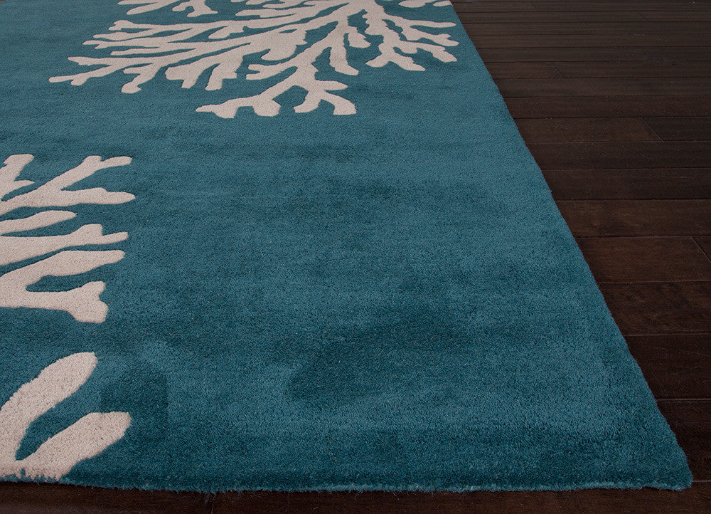 Coastal Seaside Bough Atlantic Deep/Silver Birch Area Rug - Froy.com