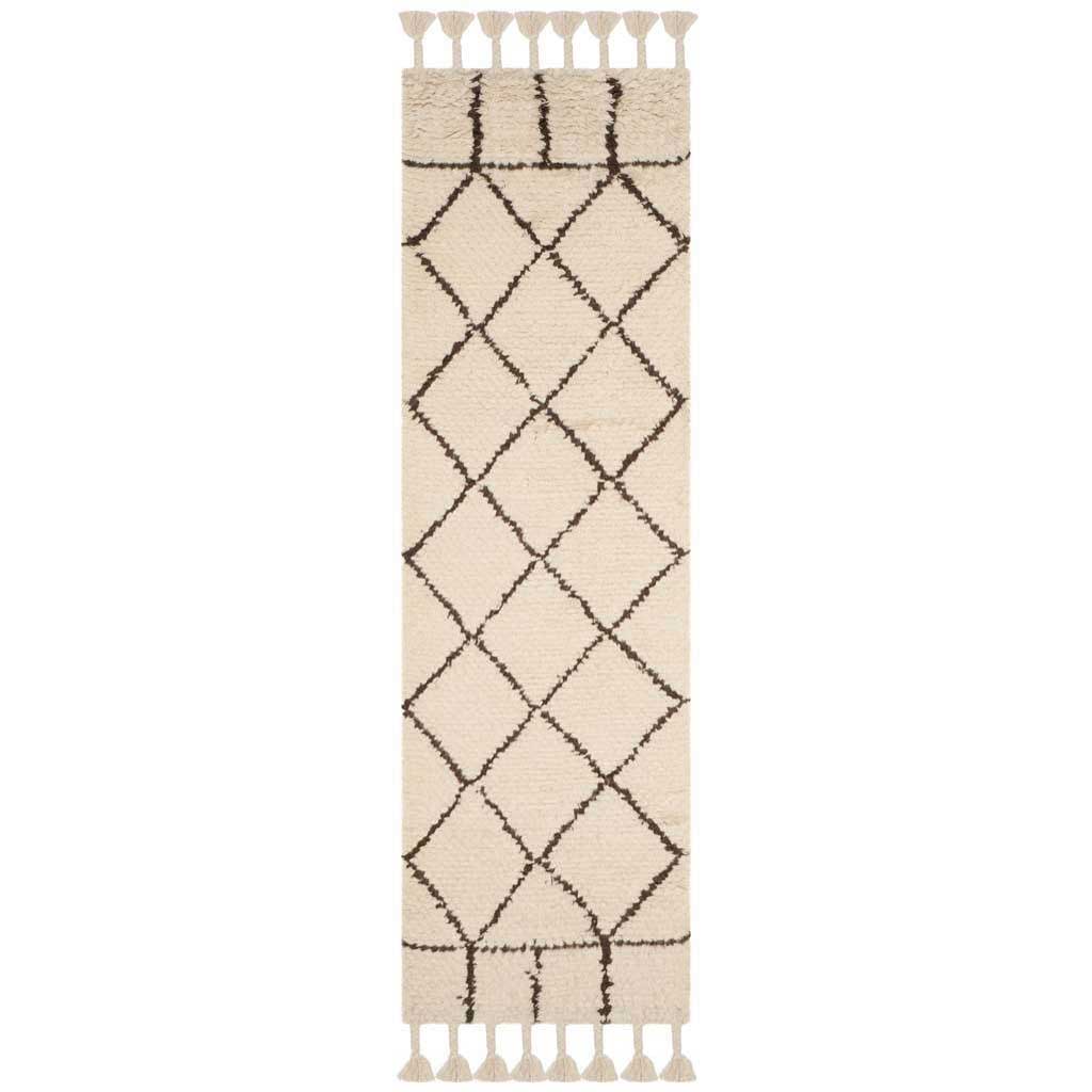 Casablanca Diamond Ivory/Brown Runner Rug - Froy.com