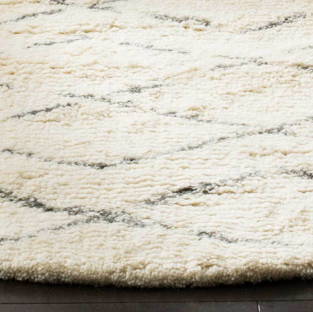 Casablanca Geometry Ivory/Gray Round Rug - Froy.com
