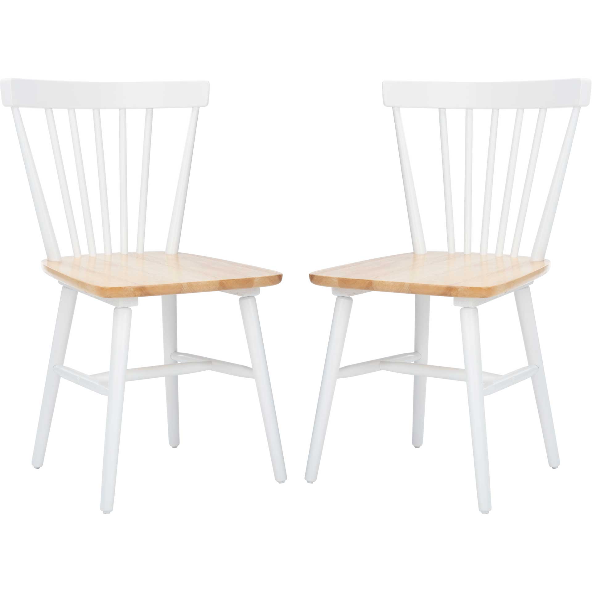 Wilder Spindle Back Dining Chair White/Natural (Set of 2) - Froy.com