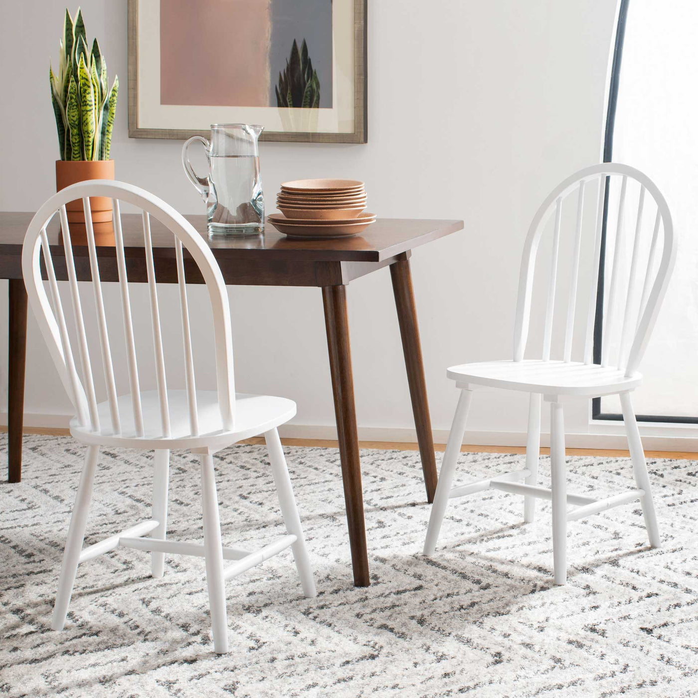 Calista Spindle Back Chair White (Set of 2) - Froy.com