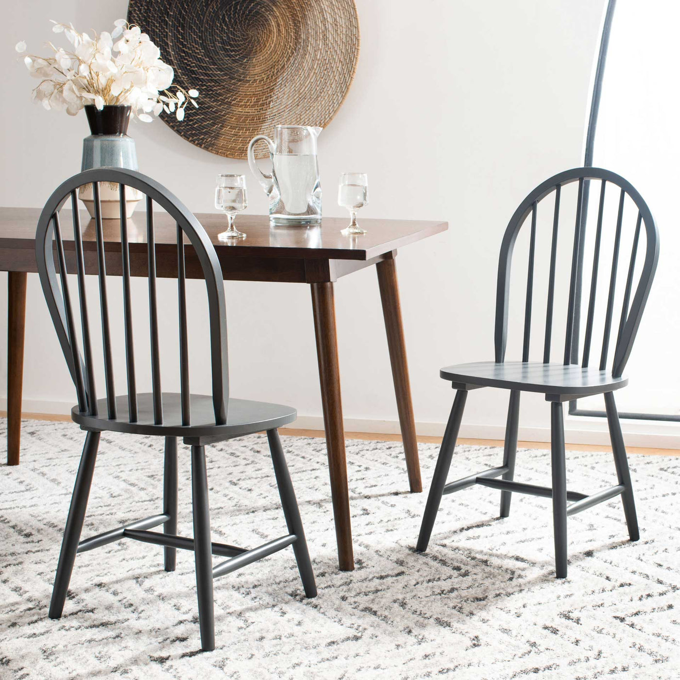 Calista Spindle Back Chair Gray (Set of 2) - Froy.com