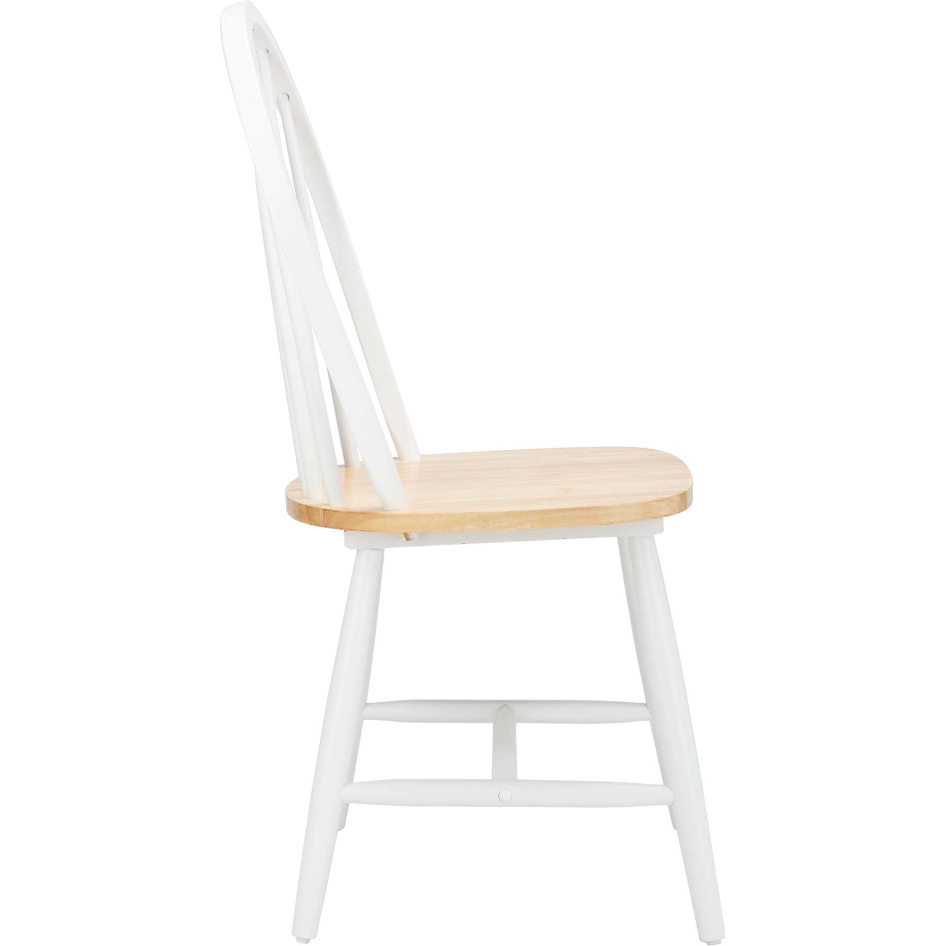 Calista Spindle Back Chair White/Natural (Set of 2) - Froy.com