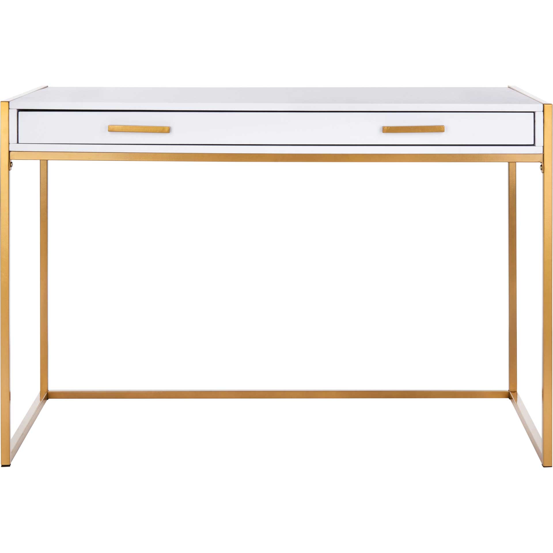 Elvis 1 Drawer Desk White/Gold - Froy.com