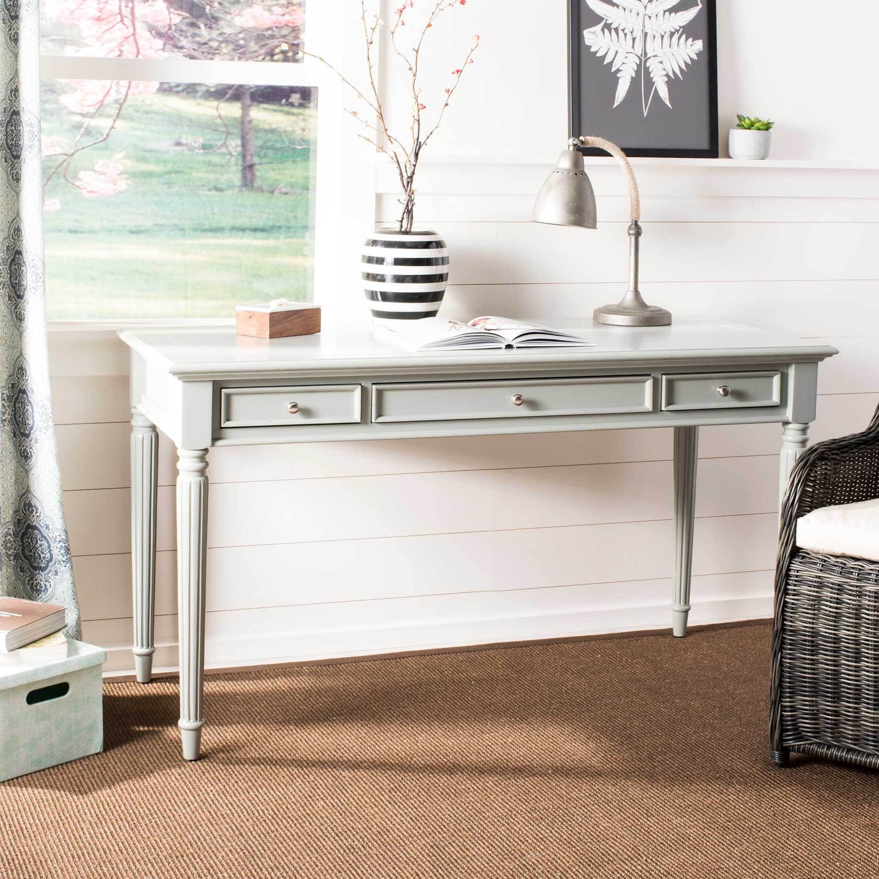 Cohen 3 Drawer Desk Gray - Froy.com