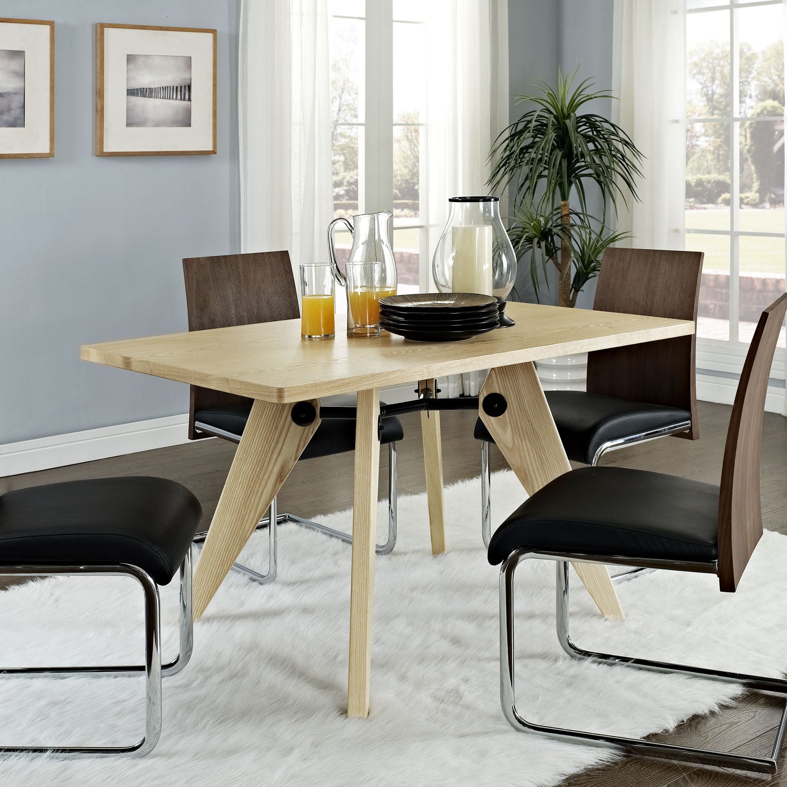 Landa Wood Dining Table Natural - Froy.com