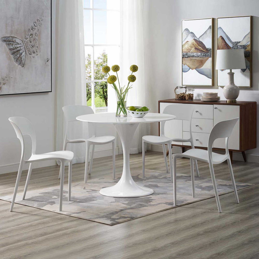 Lore Round Dining Table Fiberglass - Froy.com