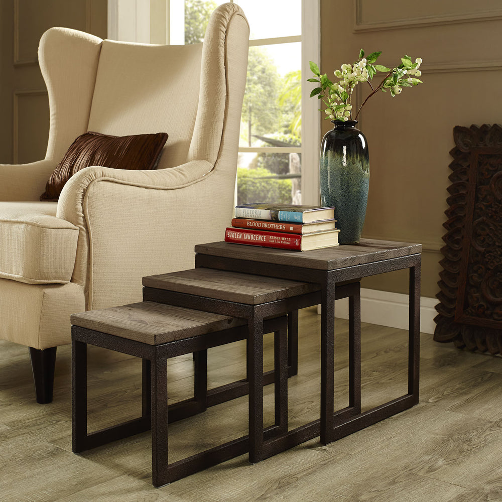 Cove Wood Top Nesting Table Brown - Froy.com
