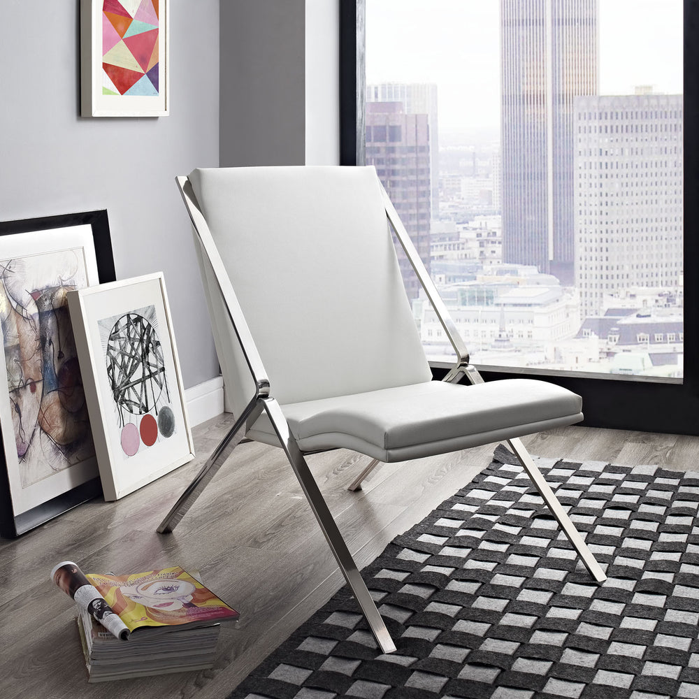 Swain Vinyl Lounge Chair White - Froy.com