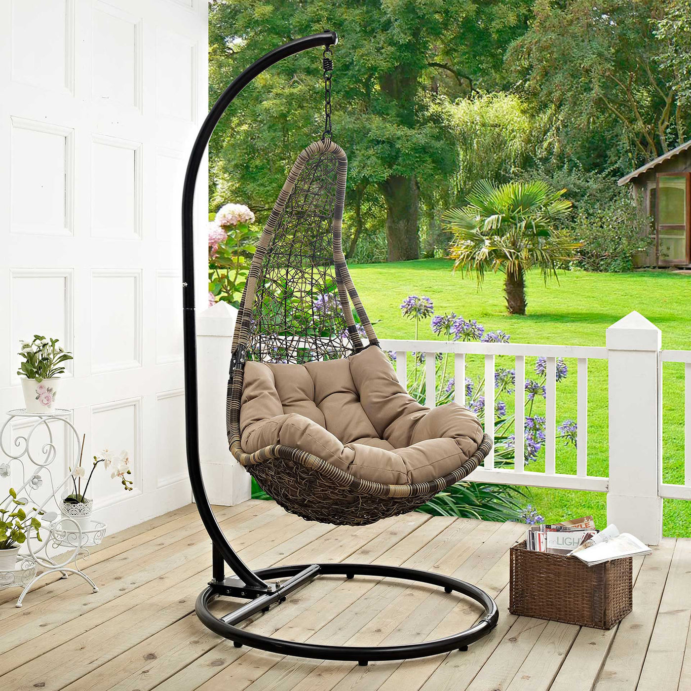Attain Swing Chair With Stand Black Mocha - Froy.com