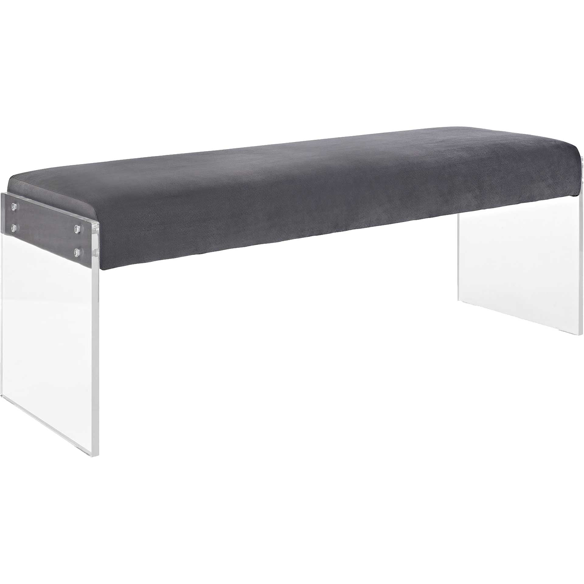 Rome Velvet Bench Gray - Froy.com