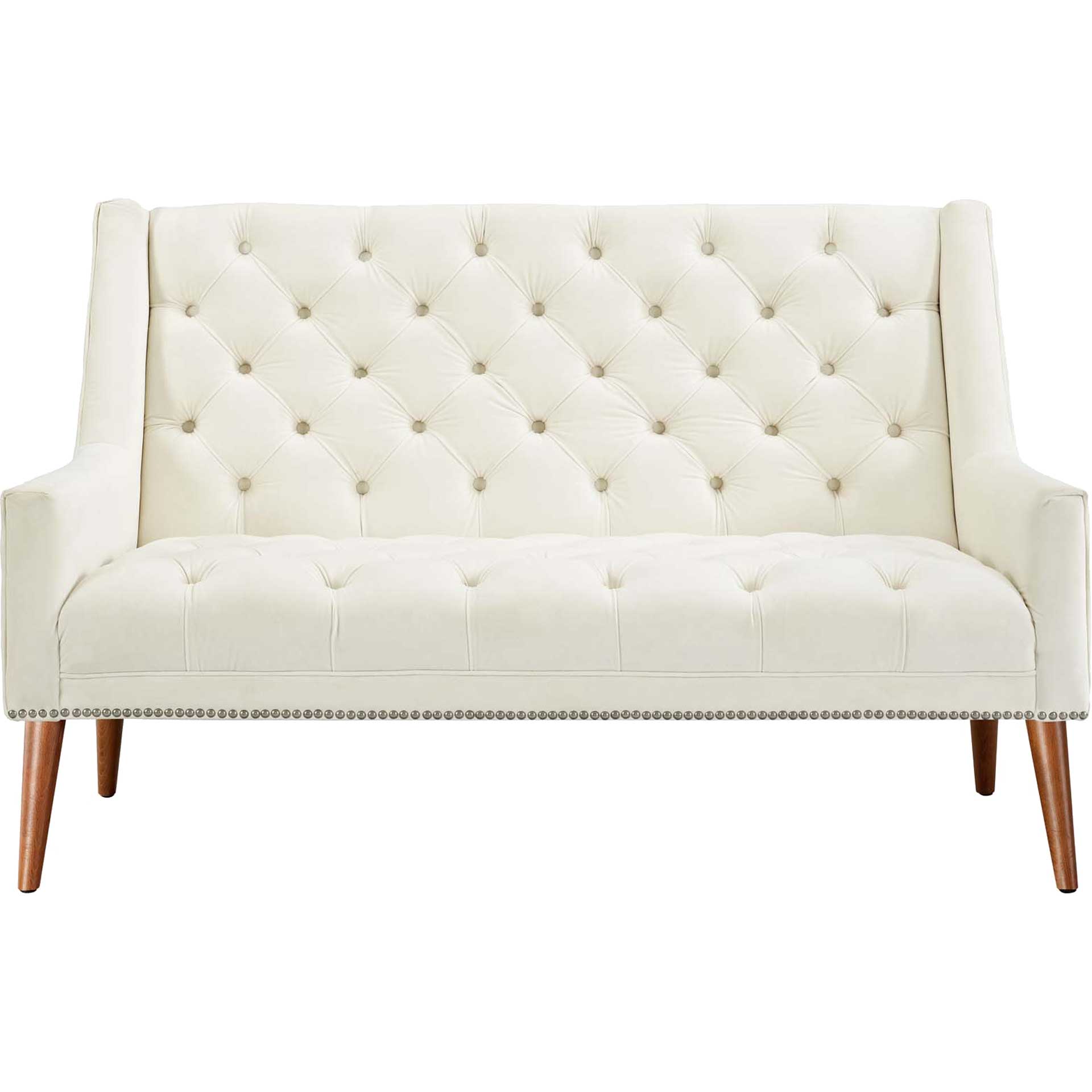 Pericles Velvet Sofa Ivory - Froy.com