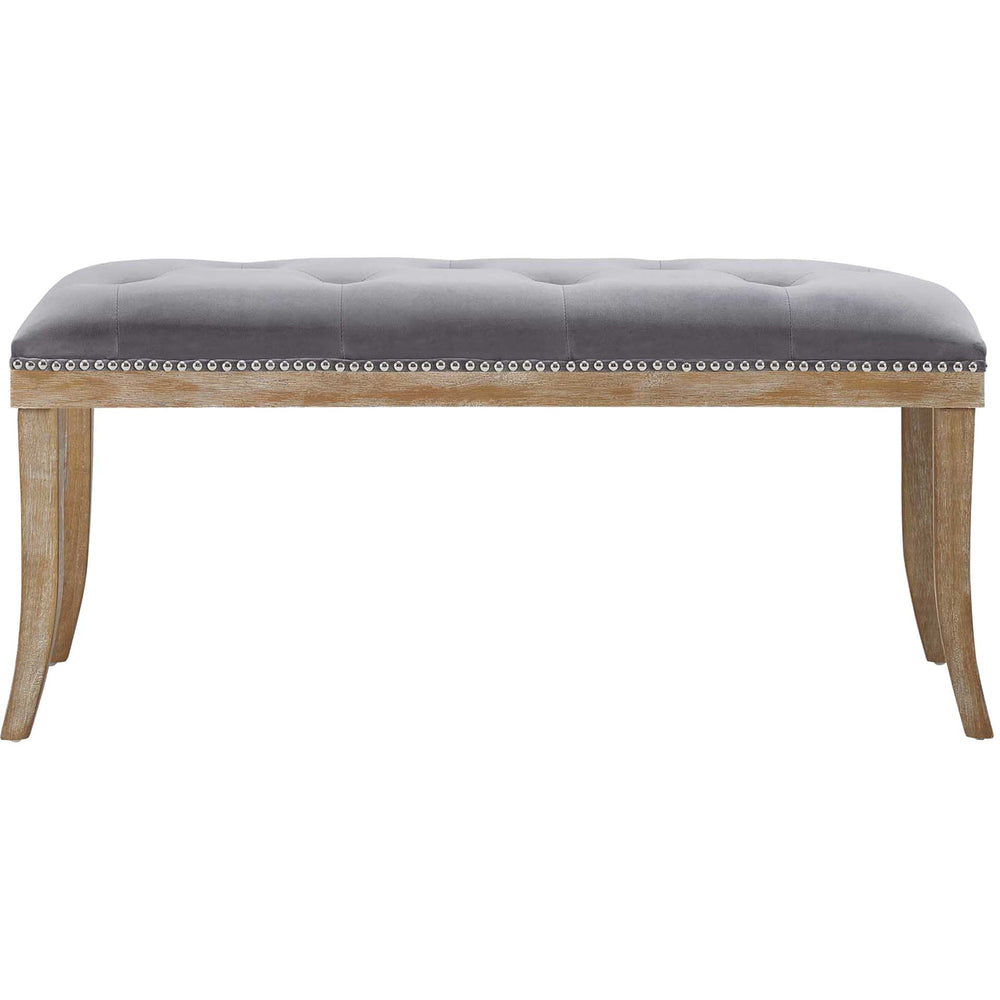Esmeralda Velvet Bench Gray - Froy.com