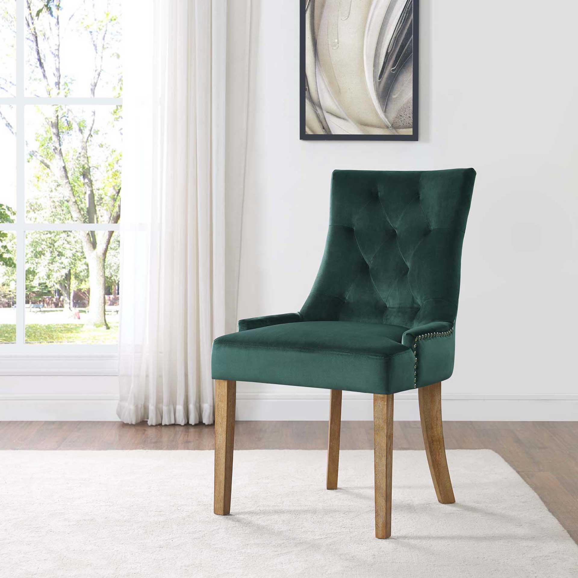 Preston Velvet Dining Chair Green - Froy.com