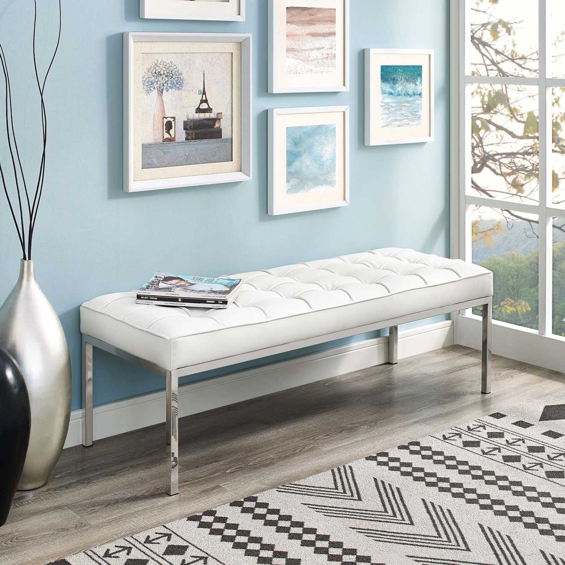 Lyte Leather Bench Cream White - Froy.com