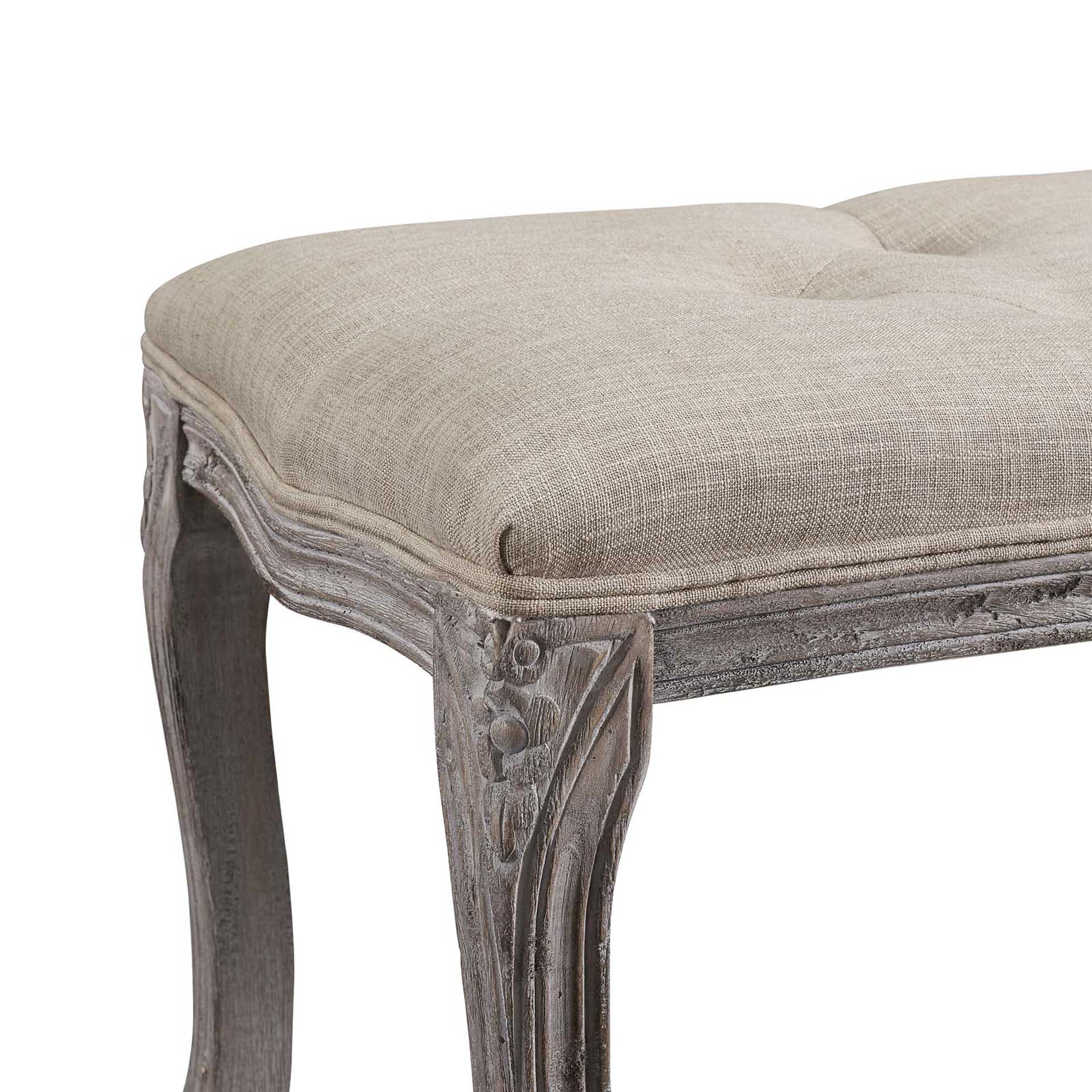 Ridge Upholstered Fabric Bench Beige - Froy.com