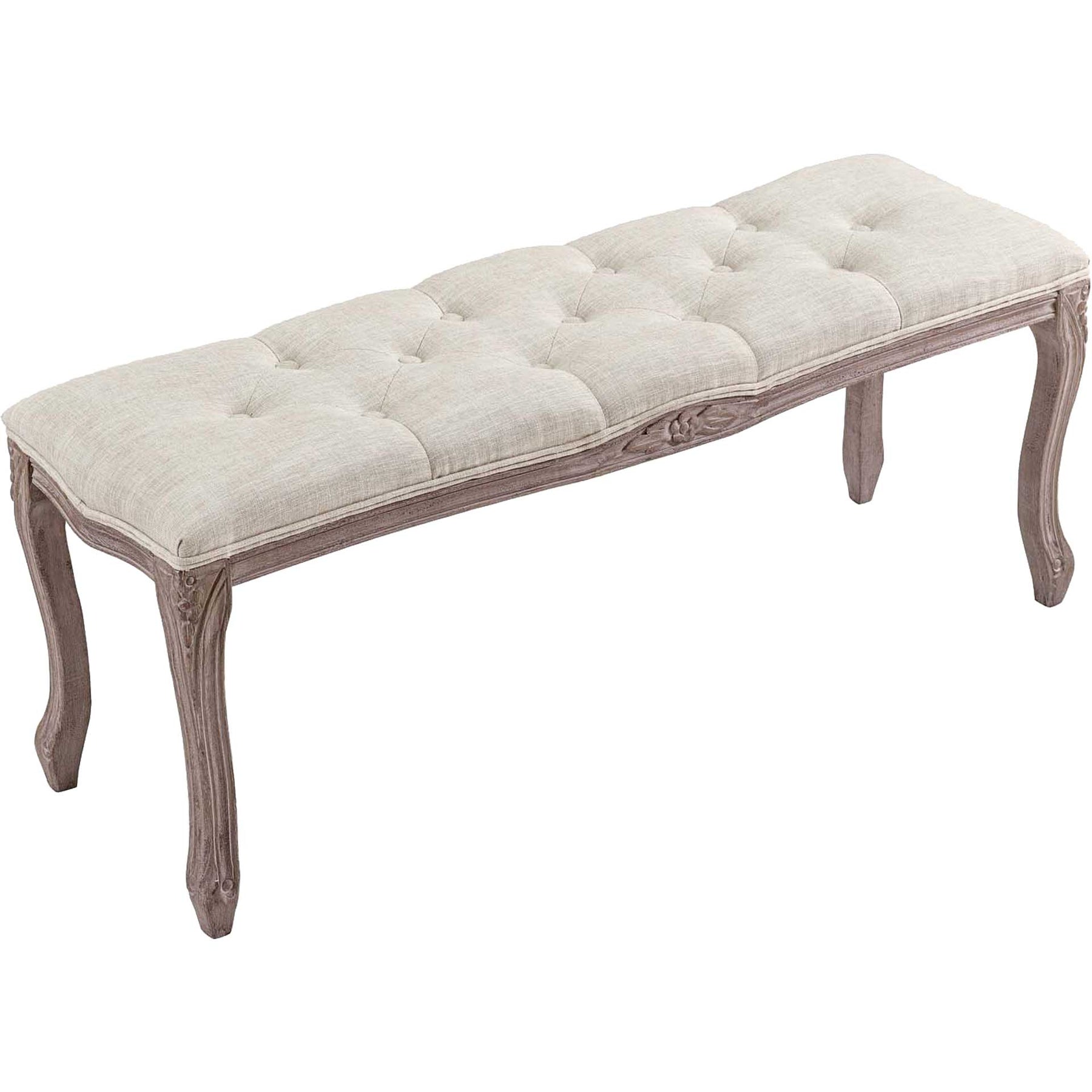 Ridge Upholstered Fabric Bench Beige - Froy.com