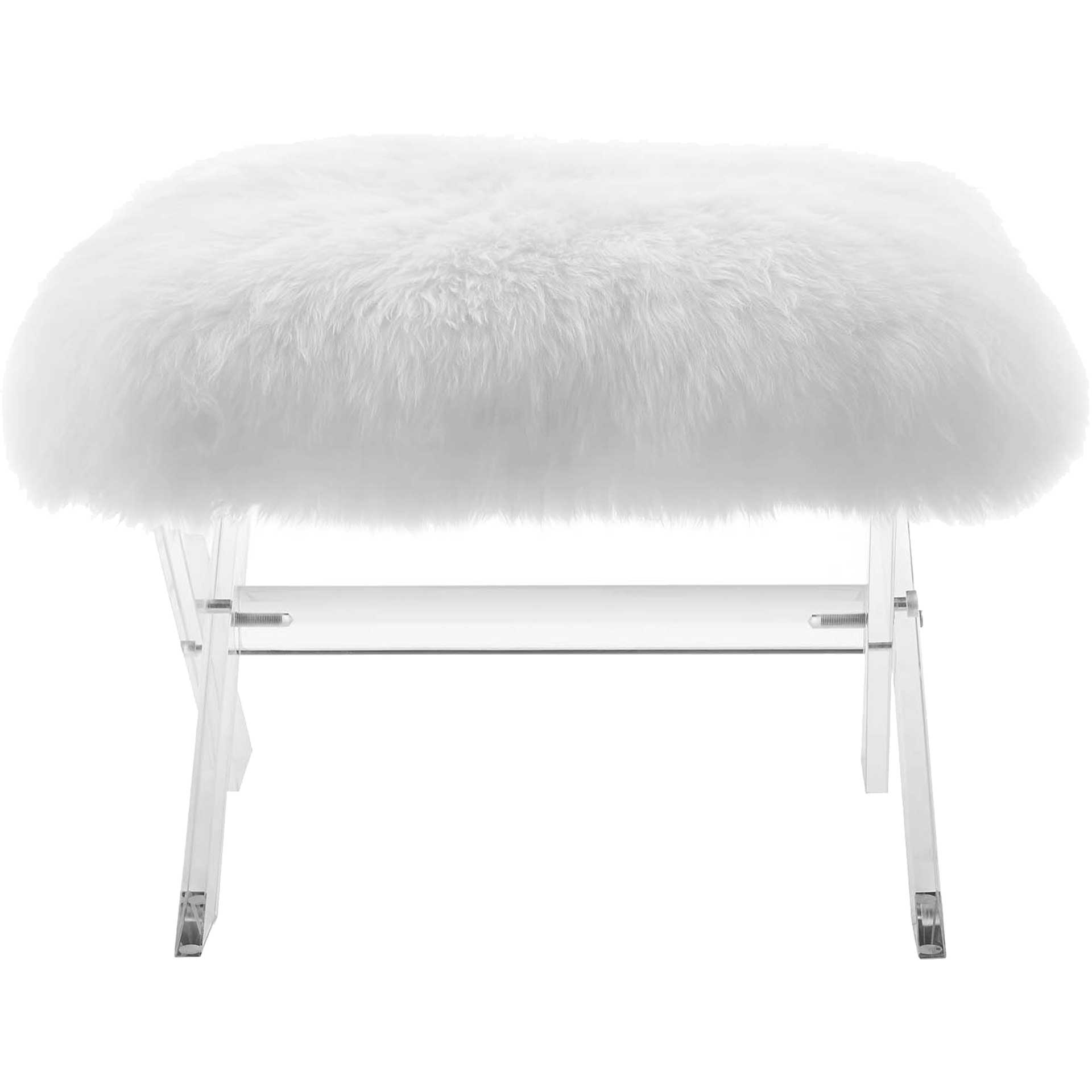 Sloan Sheepskin Bench Clear White - Froy.com