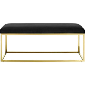 Alden Fabric Bench Gold/Black - Froy.com