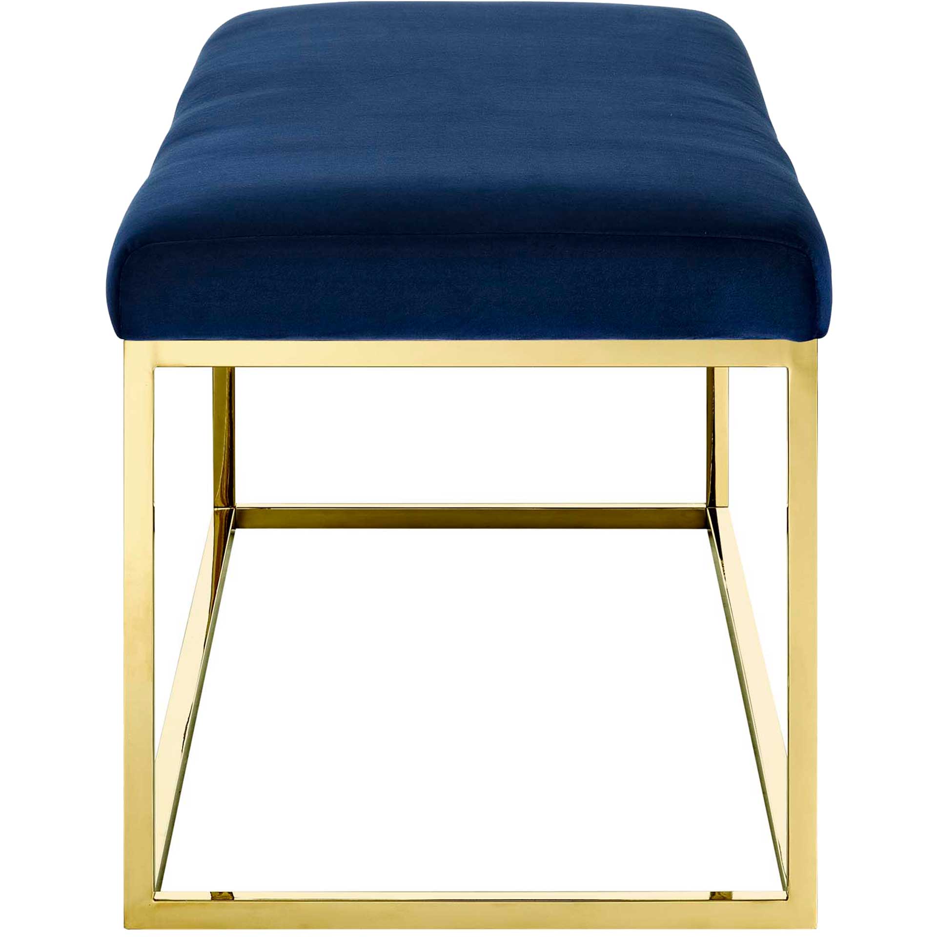 Alden Fabric Bench Gold/Navy - Froy.com
