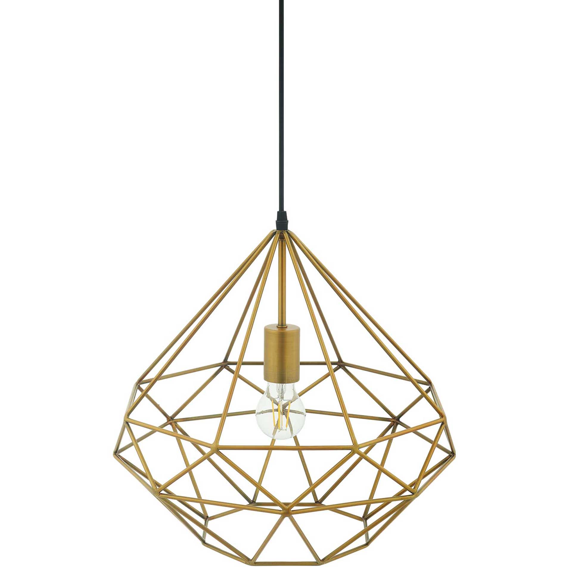 Ryder Diamond-Shaped Pendant Light Brass Gold - Froy.com