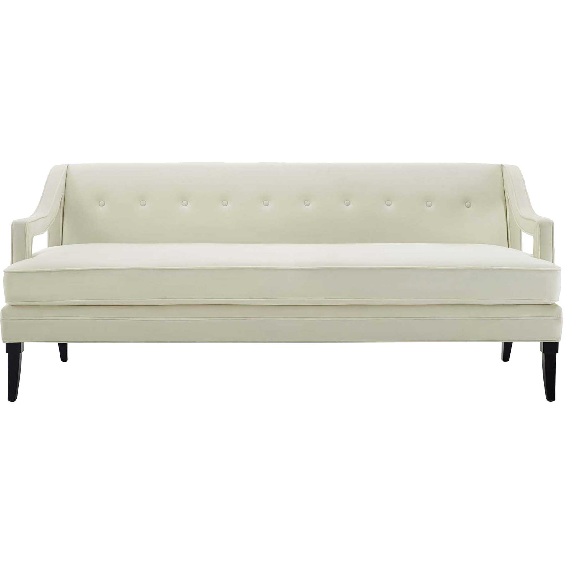 Cassandra Upholstered Velvet Sofa Ivory - Froy.com