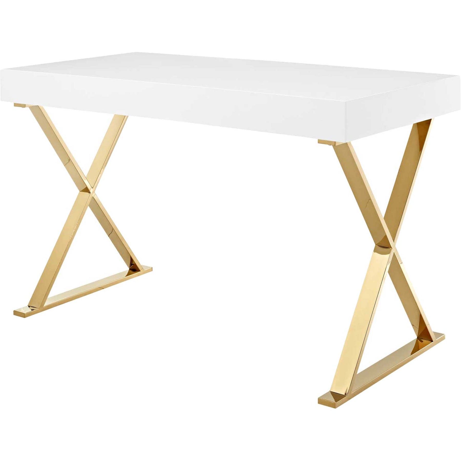 Section Office Desk White/Gold - Froy.com