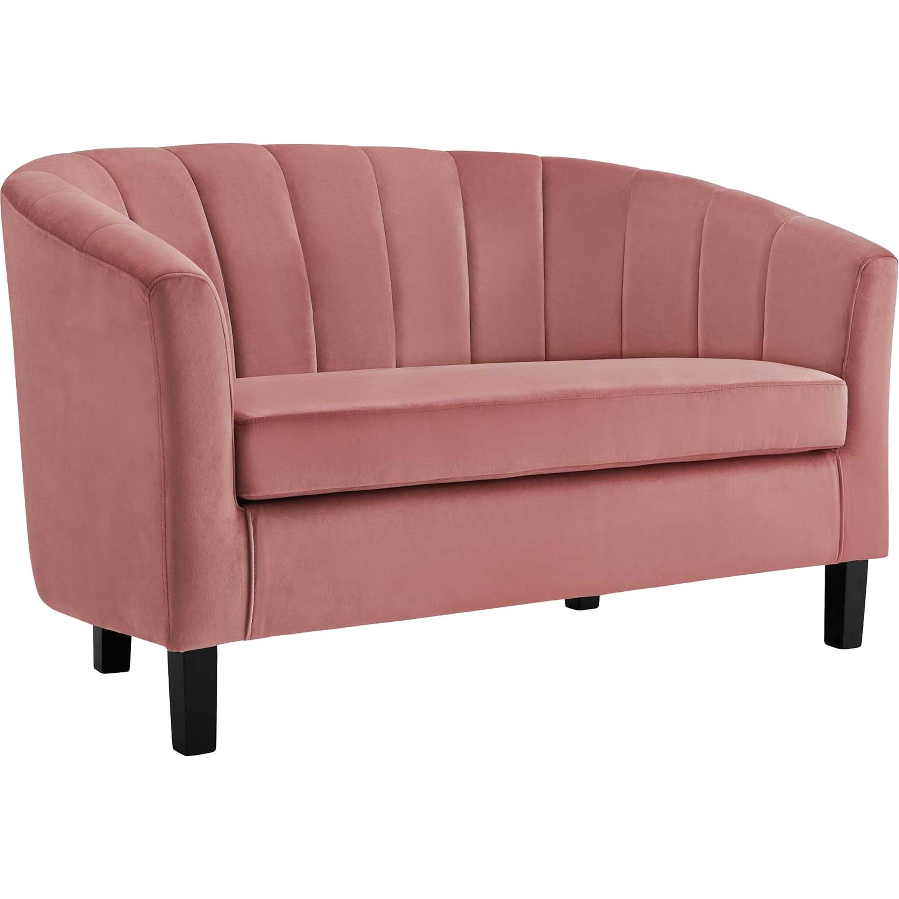 Paloma Channel Tufted Velvet Sofa Dusty Rose - Froy.com