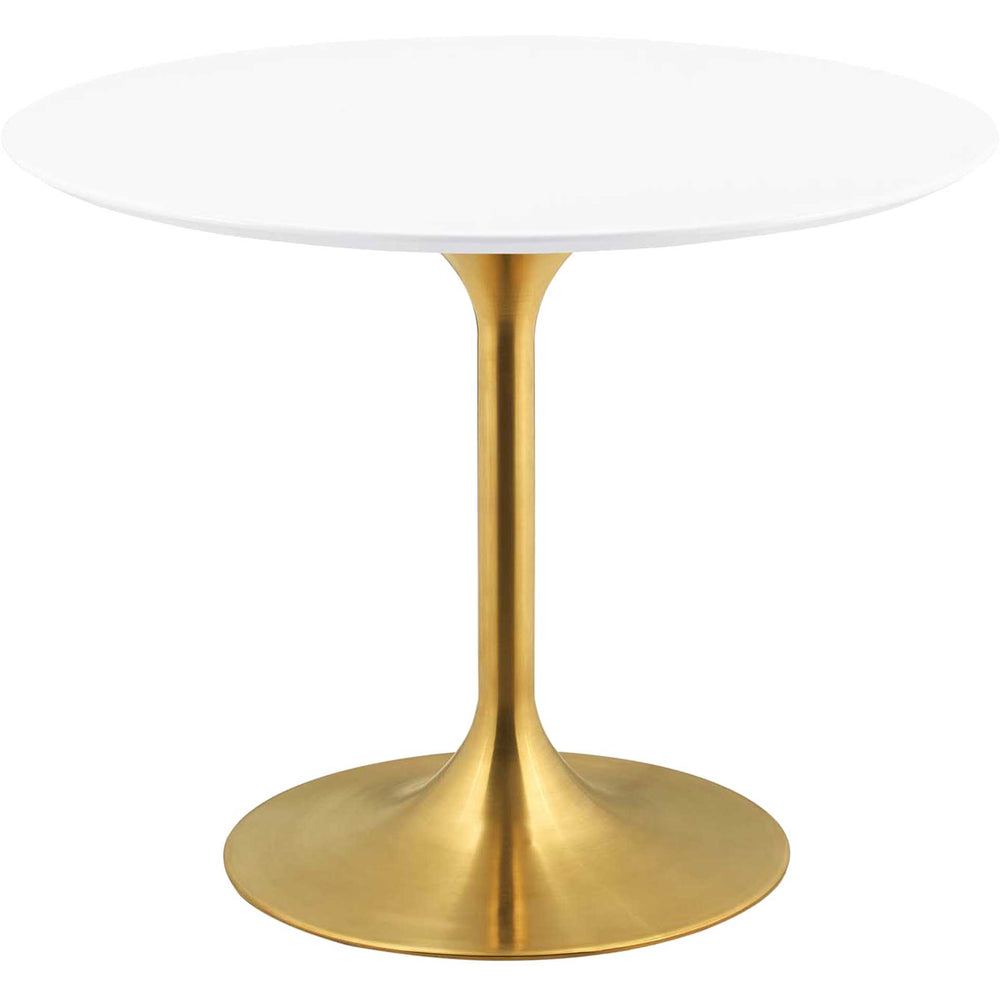 Lore Round Dining Table Gold/White - Froy.com
