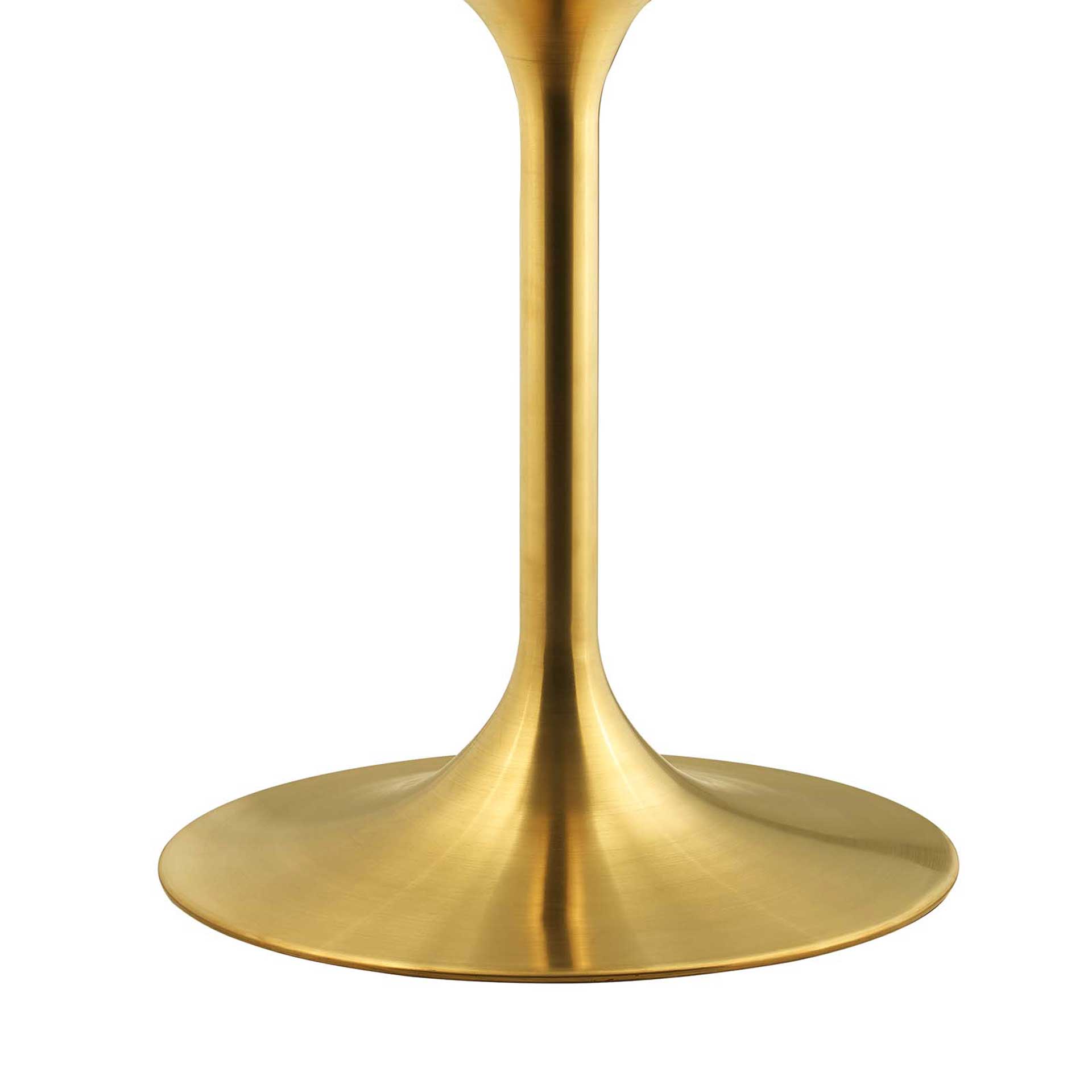Lore Round Dining Table Gold/White - Froy.com