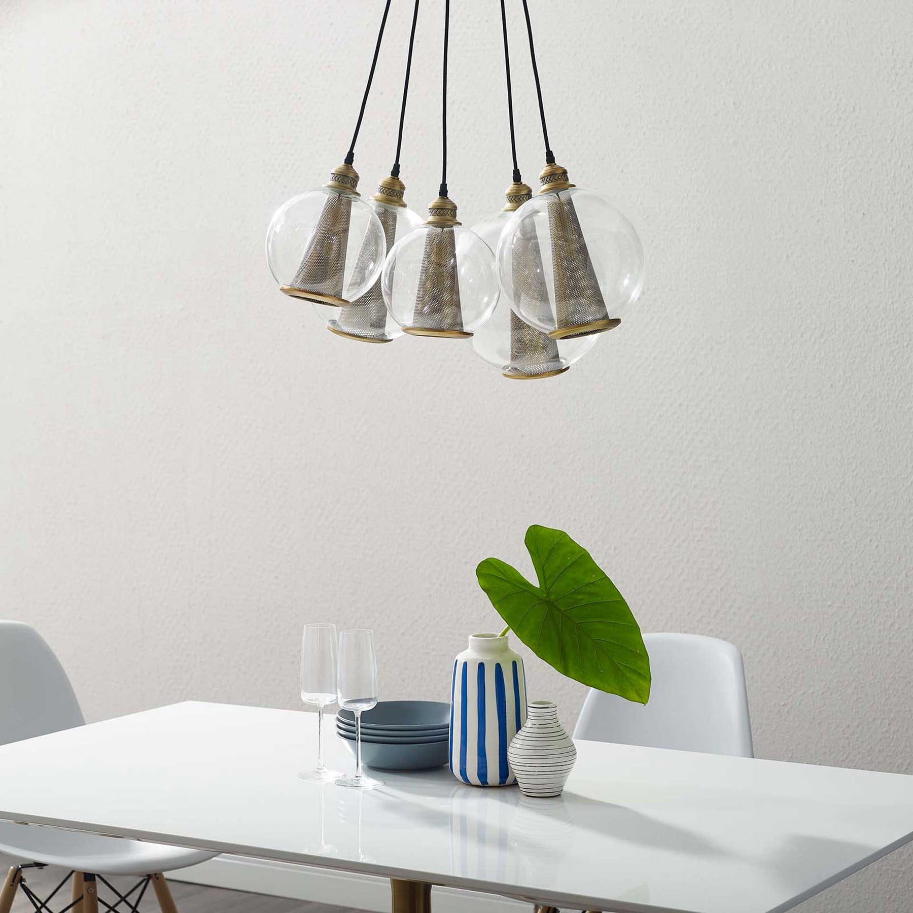 Phillip 5 Cone Chandelier Brass Gold/Black - Froy.com