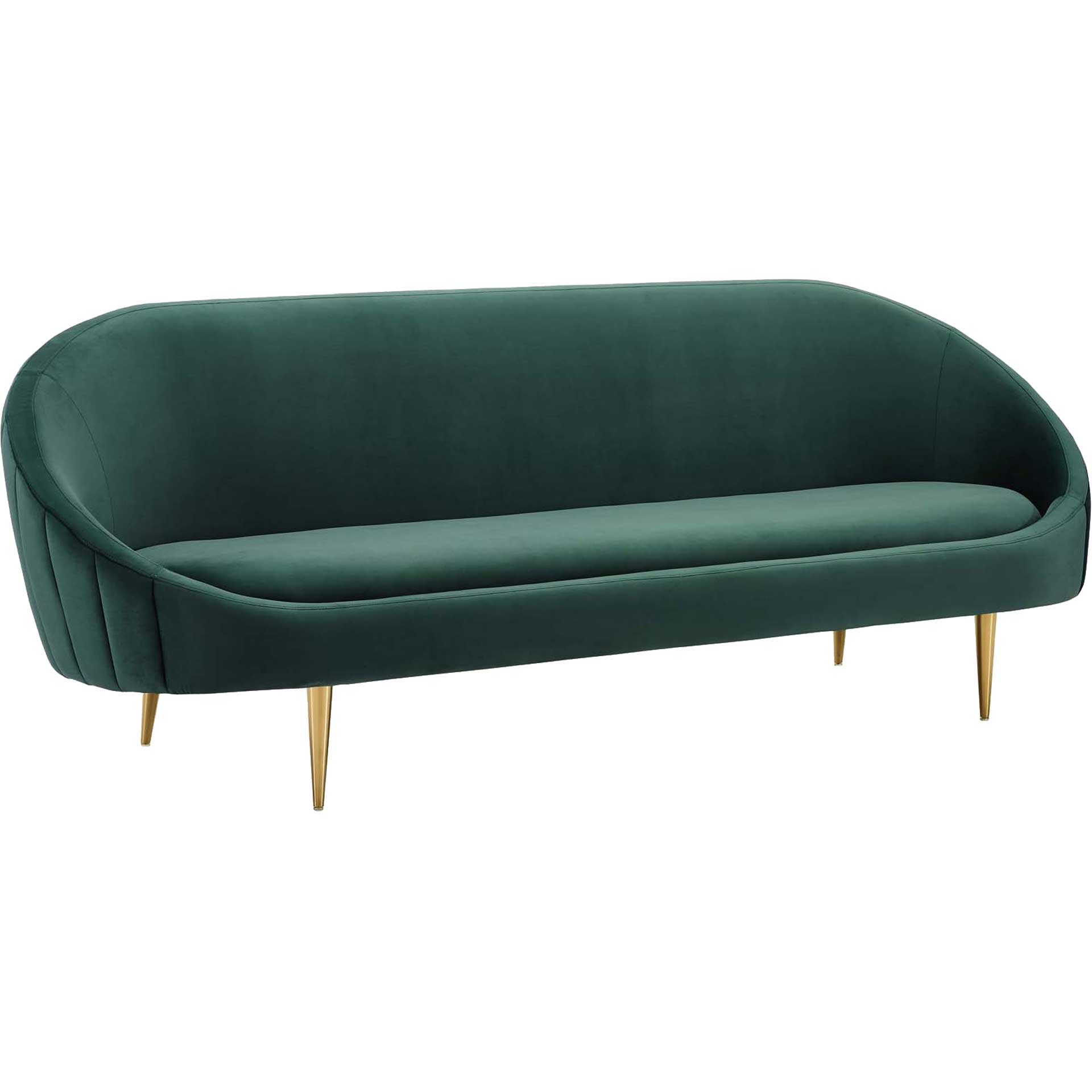 Simeon Vertical Curve Back Velvet Sofa Green - Froy.com