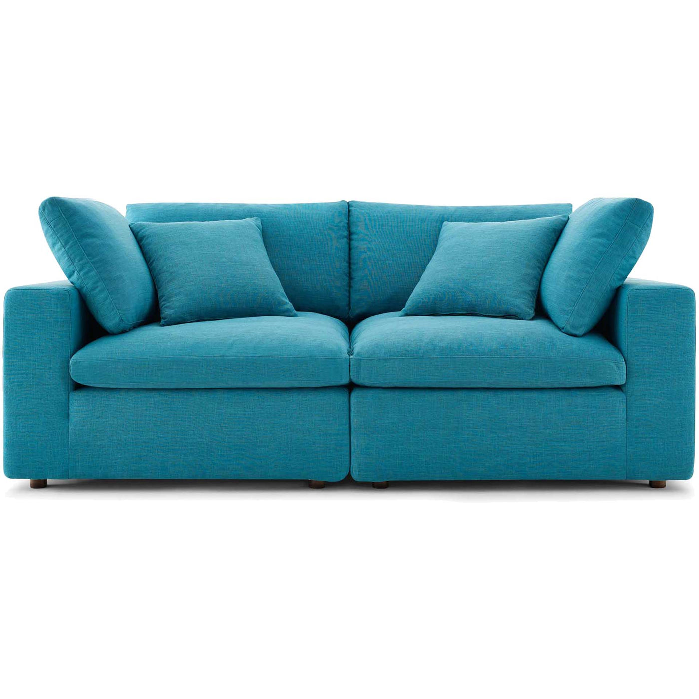 Carmen Down Filled Overstuffed Sofa Teal - Froy.com