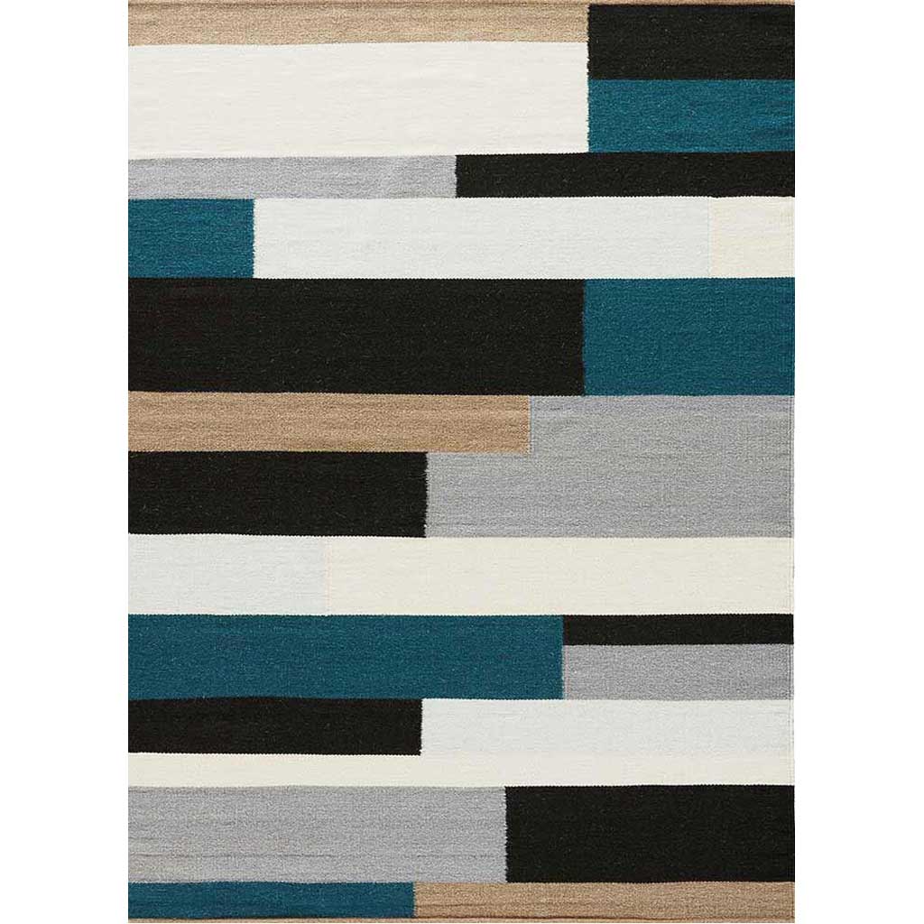 Elmhurst Woodward Black/Blue Area Rug - Froy.com