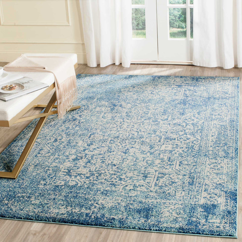 Evoke Oriental Blue/Ivory Area Rug - Froy.com